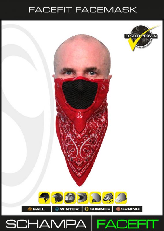 Face Fit Hook & Loop System – Red w/ Paisley - Factory Products