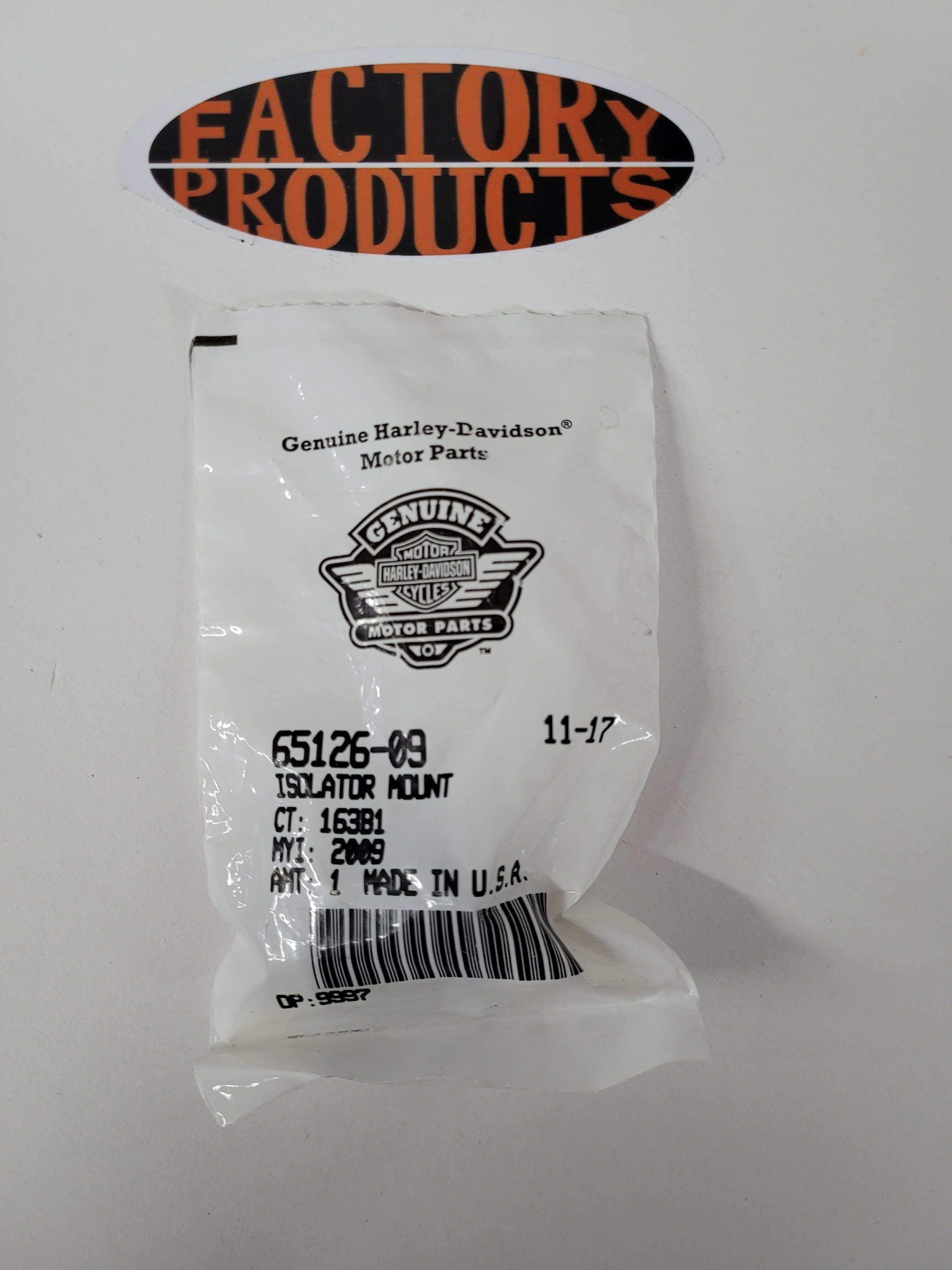 HARLEY DAVIDSON ISOLATOR MOUNT 65126-09 - Factory Products - Harley ...